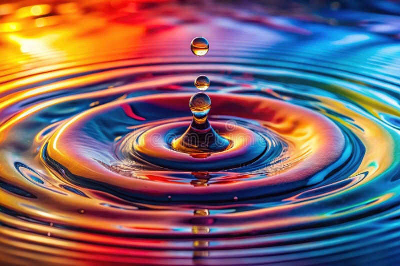 Vibrant Liquid Drop Impacting a Surface Creating Concentric Rings of ...