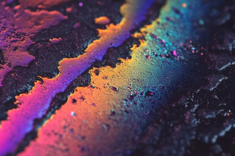 Vibrant Liquid Droplets on a Smooth Black Surface Create a Striking ...