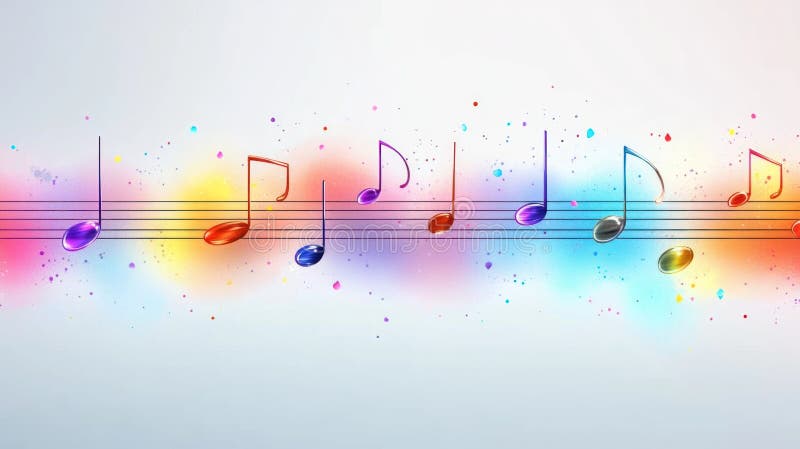 Musical Notes Explosion: Colorful Abstract Background for Parties and ...