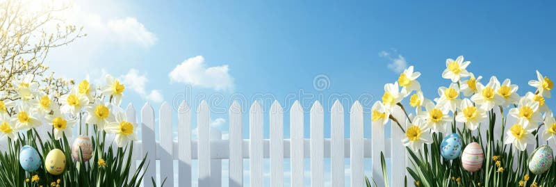 In a Vibrant and Lively Spring Setting, the Blooming Daffodils Along ...