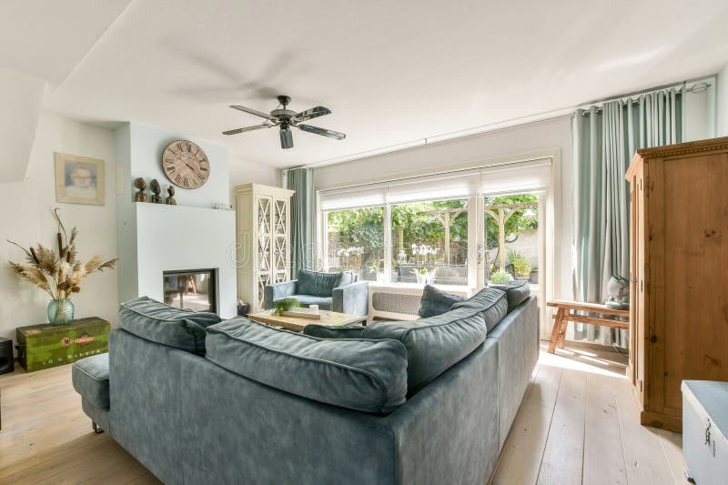 Bright and Cozy Living Room Interior Stock Image - Image of artistic ...