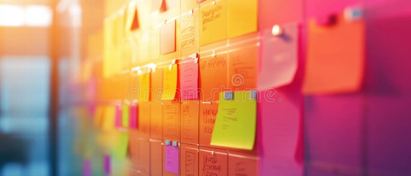 Vibrant Logistics Planning Board Filled with Colorful Notes and Tasks ...