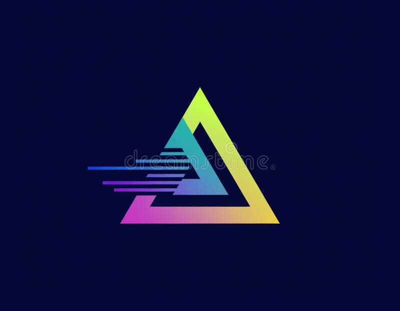 Abstract Gradient Triangle Logo Design Stock Illustration ...