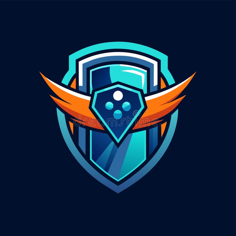 A Vibrant Logo for a Mobile Gaming Platform, Featuring a Shield with ...