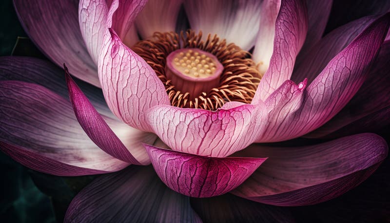 Vibrant Lotus Blossom in Tranquil Pond Water Generated by AI Stock ...