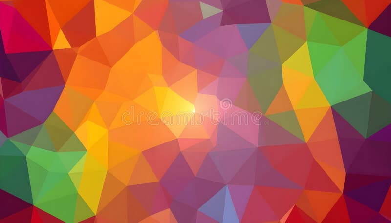 Vibrant Low-Poly Digital Art Bright Polygons with Depth and Glossy ...