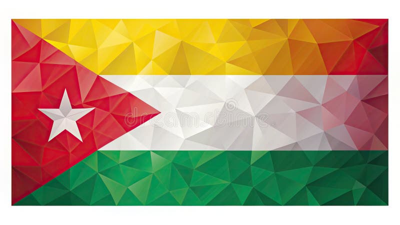 Vibrant LowPoly Geometric Flag Design a Striking Abstract National ...