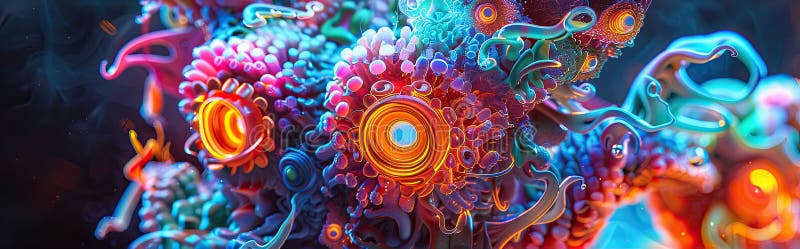 Colorful Luminous Claymation Forms in a Surrealistic Grotesque Setting ...