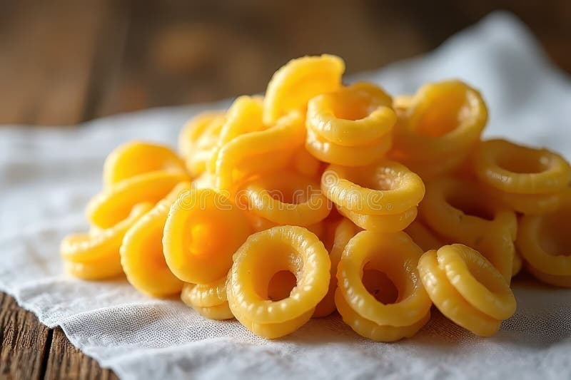 Vibrant Macaroni Shells on a Wooden Table Stock Illustration ...