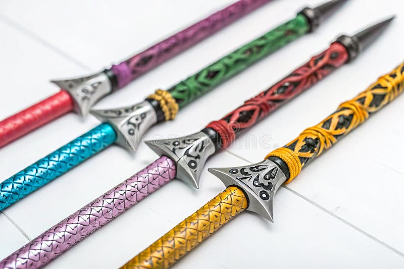 Vibrant Mace Blades Isolated on White Surface Stock Illustration - Illustration of indian, india ...