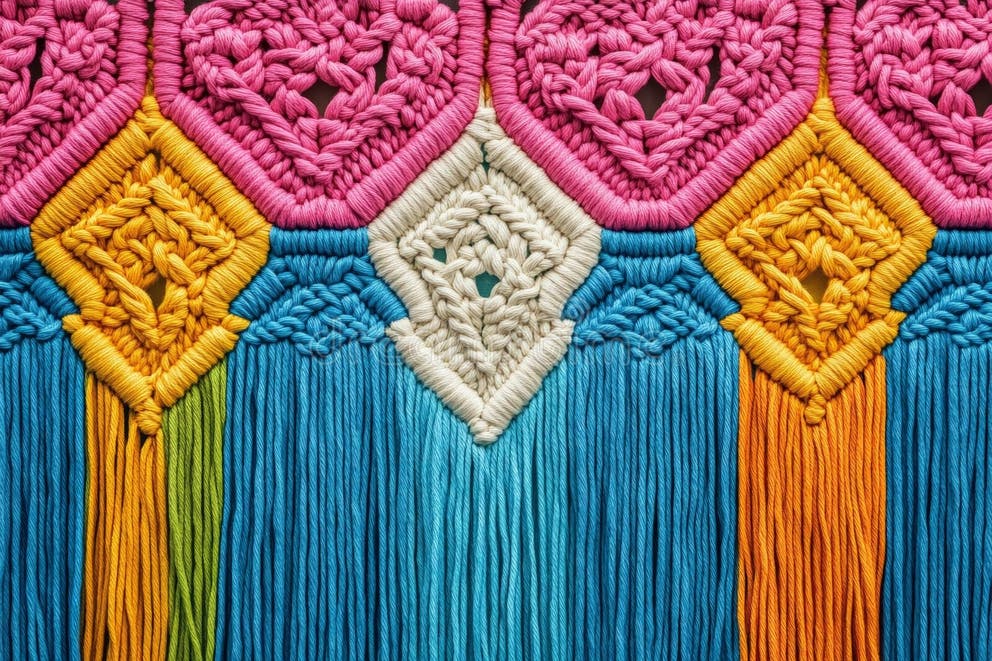 This Vibrant Macrame Wall Hanging Showcases Intricate Knots and ...