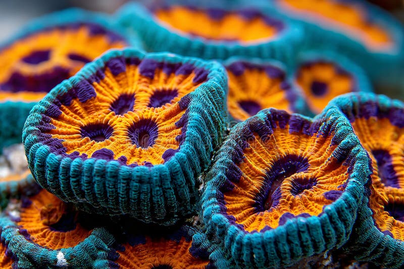 Vibrant Macro Coral Structure with Natural Geometric Contrast ...