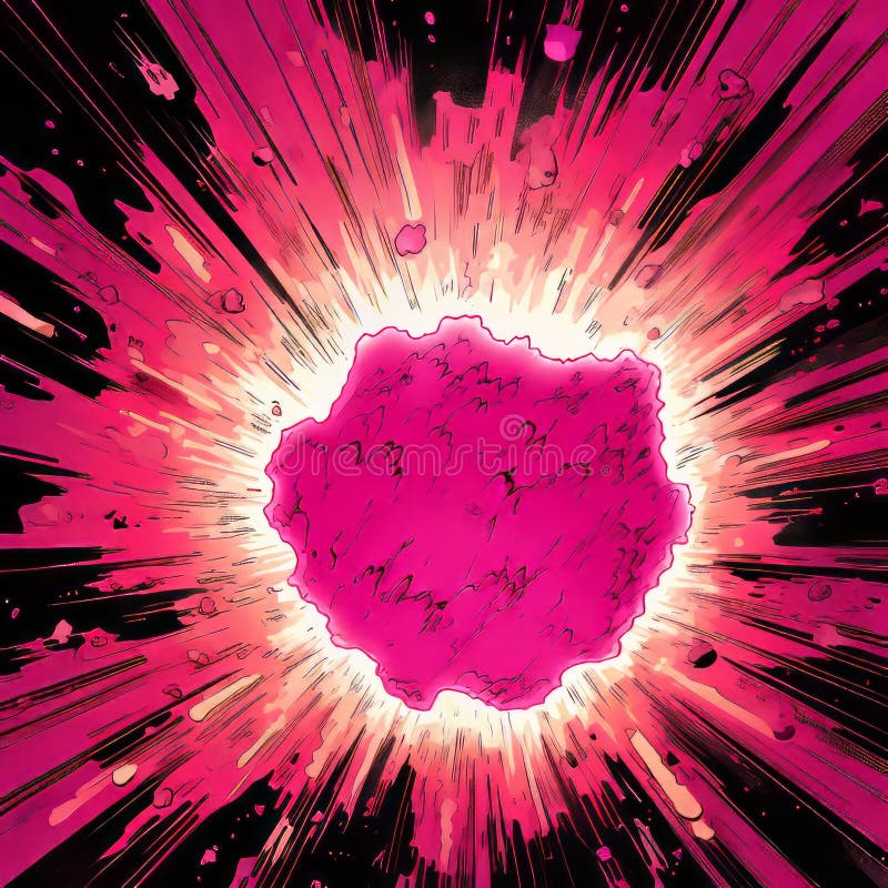 Vibrant Magenta Comic Book Style Supernova Explosion Stock Illustration ...