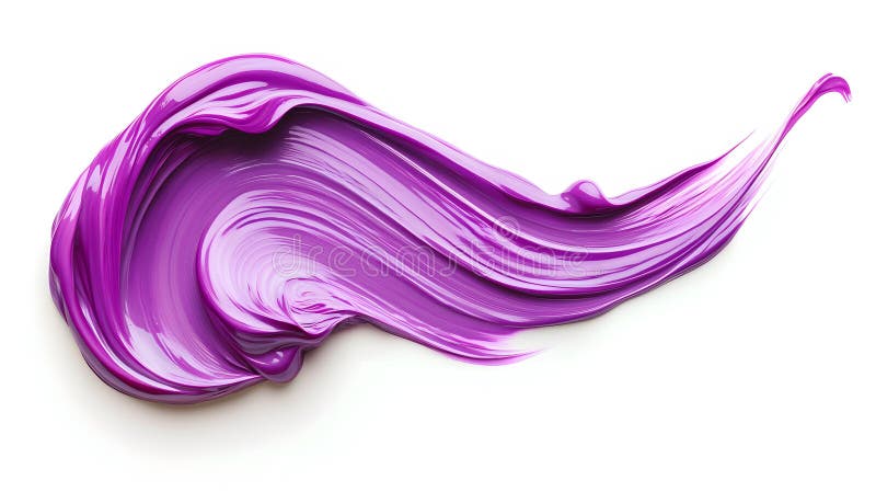 Vibrant Magenta Paint Fluid Flowing on a White Background, Creates a ...