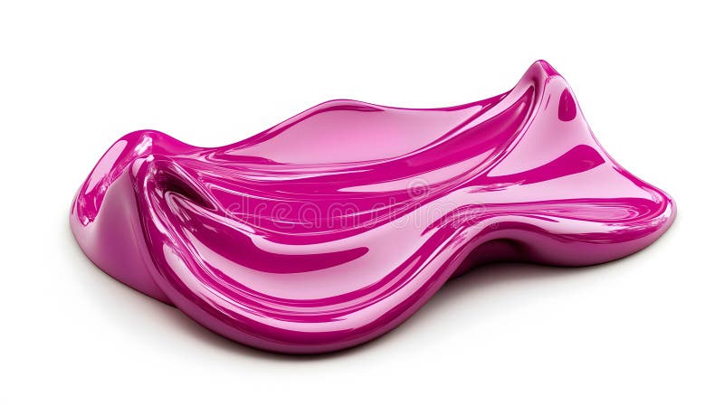 Vibrant Magenta Paint Fluid Flowing on a White Background, Creates a ...