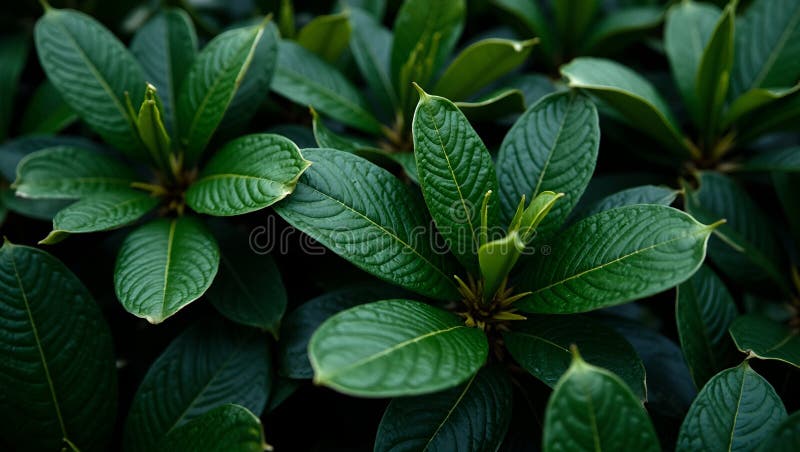 Vibrant Magnolia Leaves with Glossy Textures Stock Illustration ...