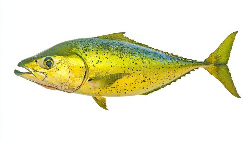 Vibrant Mahi Mahi Coryphaena Hippurus is Displayed Against a White ...