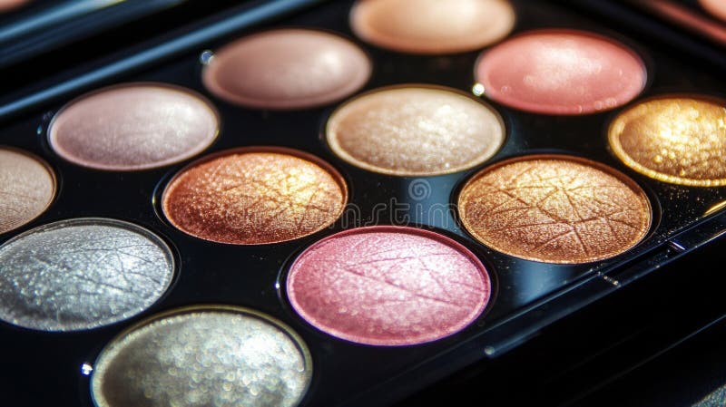Vibrant Makeup Palette with Shimmering Eyeshadows for Glamorous Looks ...