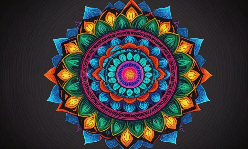 Vibrant Mandala Design Features Central Circle Surrounded by ...
