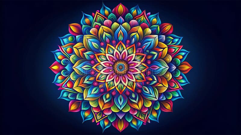 Vibrant Mandala Design a Symphony of Colors and Intricate Details ...