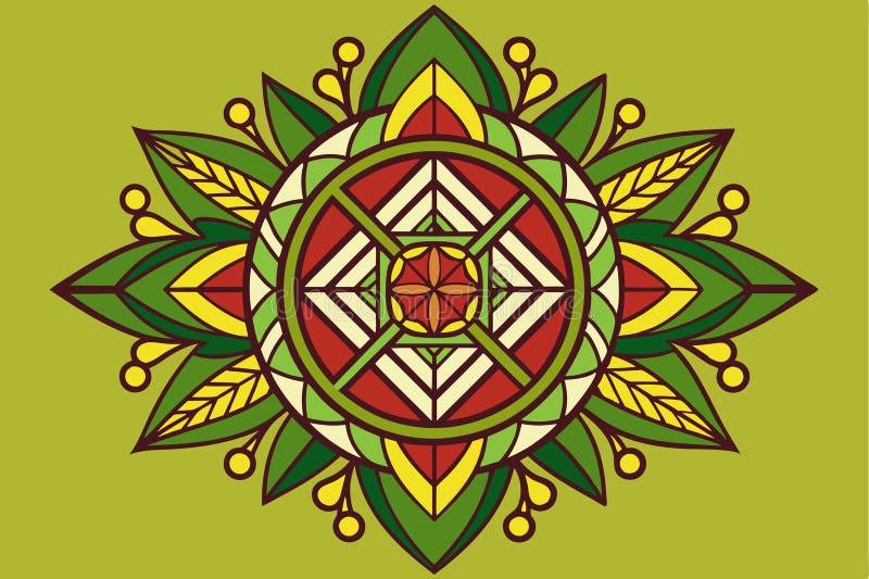A Vibrant Mandala Features Intricate Shapes and Colors, Creating a ...