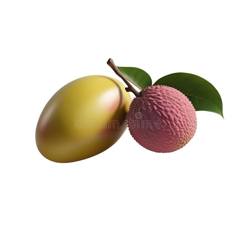 Vibrant Mango and Lychee Illustration Perfect for Food Designs Stock ...