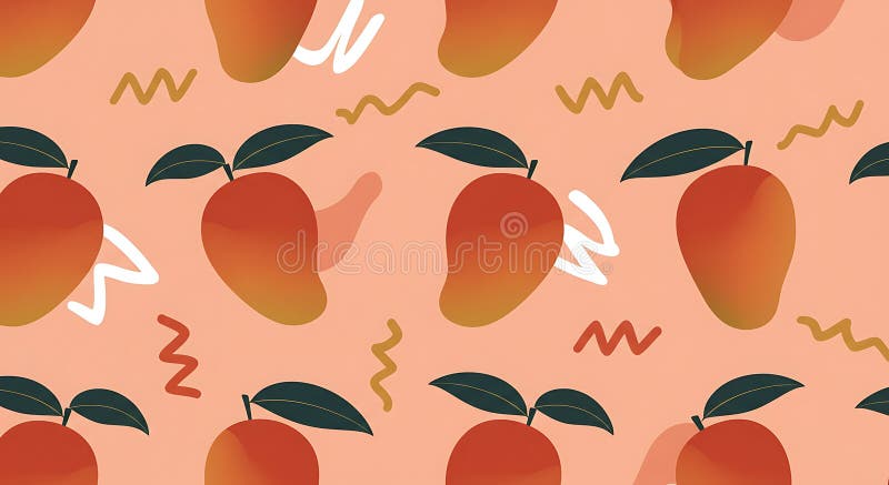Vibrant Mango Pattern Design with Abstract Shapes for Background Use ...