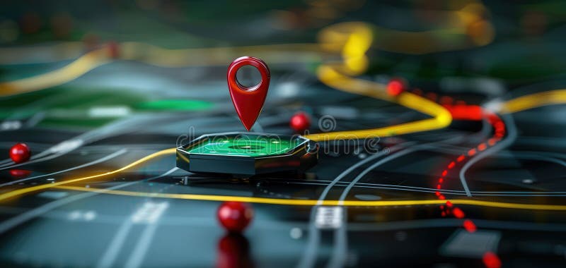 A Vibrant Map Featuring a Location Pin, Representing Navigation and ...