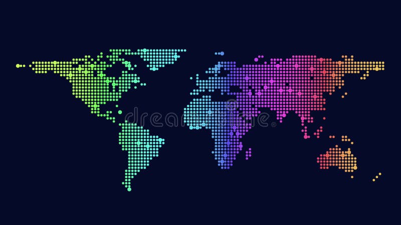 Vibrant Map of the World a Colorful Dot Pattern Resembling the Globe ...