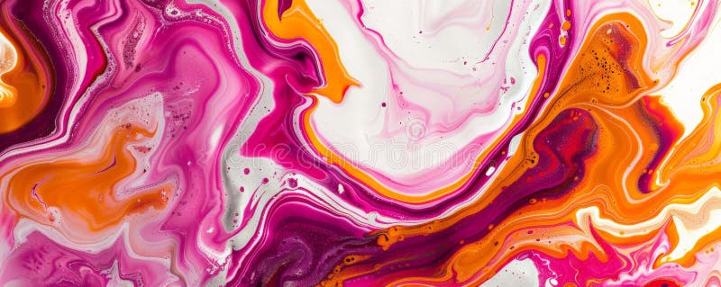 A Vibrant Marble Texture Background with Bold Swirls of Magenta, Orange ...