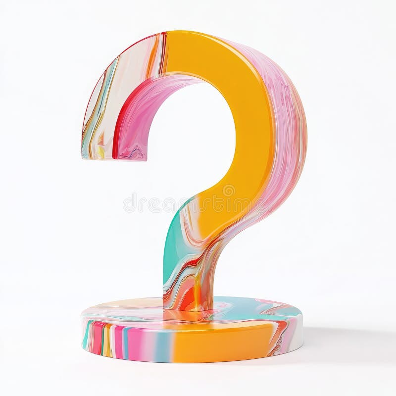 Colorful Abstract Question Mark, 3D Render Stock Illustration ...