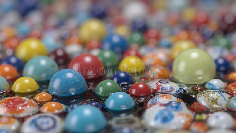 Vibrant Marbles in Water Create Abstract Patterns through Refraction ...