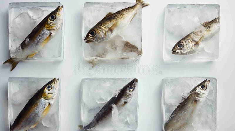 A Vibrant Market Scene Shows a Fishmonger Selecting Fresh Fish, with ...