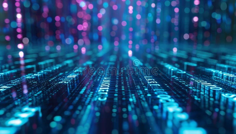 Vibrant Matrix Cyberspace Illustration Stock Illustration ...