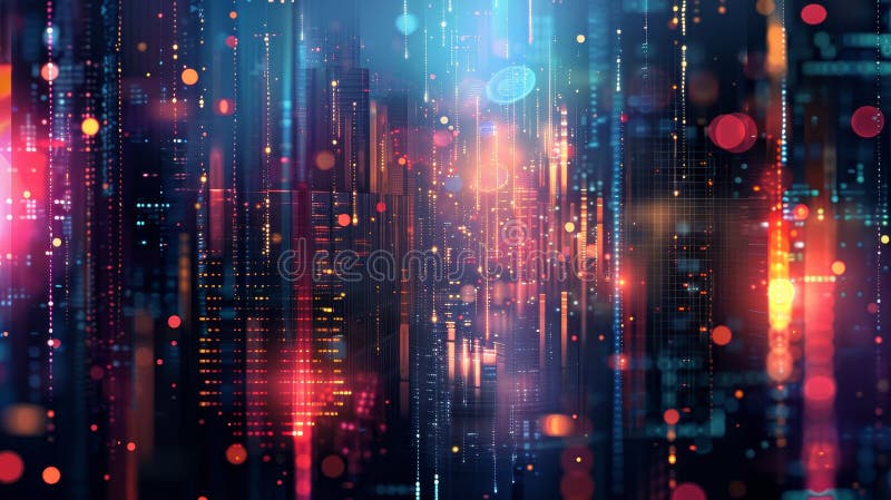 Vibrant Matrix Style Design Symbolizing the Financial Sector with ...