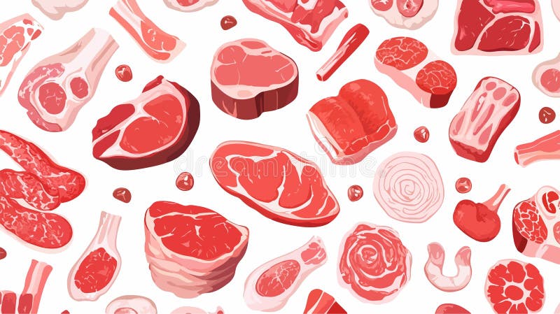 Vibrant Meat Background Vector Image for Culinary Designs Stock Vector ...