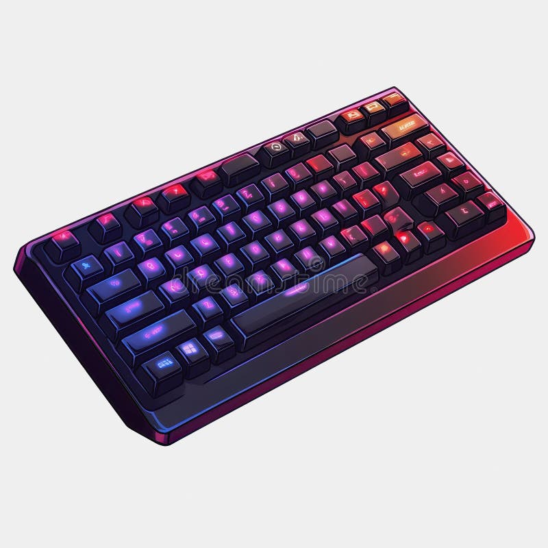 Vibrant Mechanical Keyboard with RGB Lighting, Showcasing a Sleek ...
