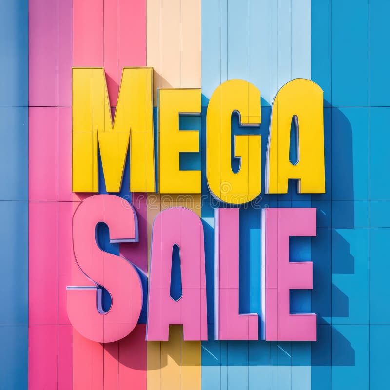 Vibrant Mega Sale Featuring Colorful Shapes Coupled with Dynamic Text ...