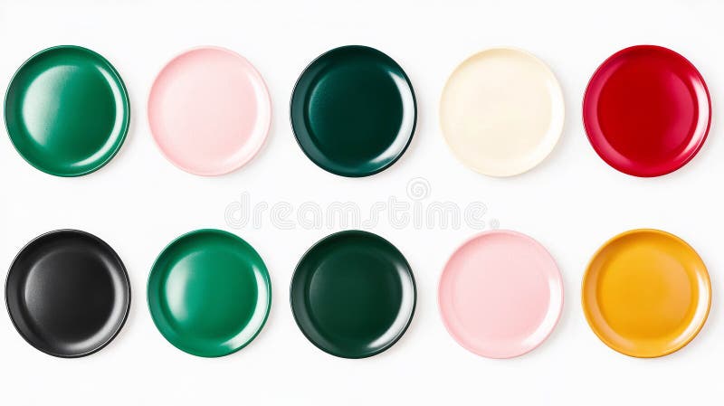 Vibrant Melamine Plates Set in Various Colors for Modern Tableware ...