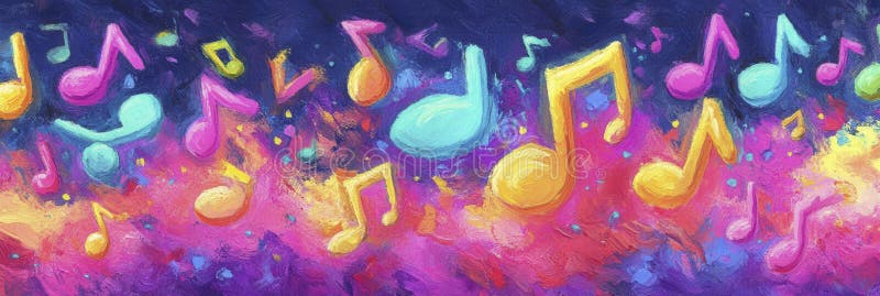 Vibrant Melody with Artistic Musical Note Explosion Stock Illustration ...