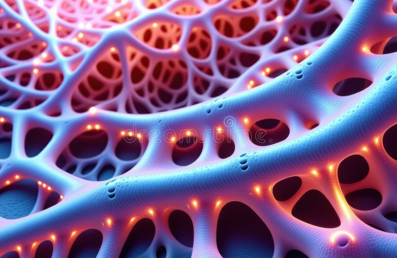 Vibrant Mesh Structure with Illuminated Nodes in Abstract Design. AI ...