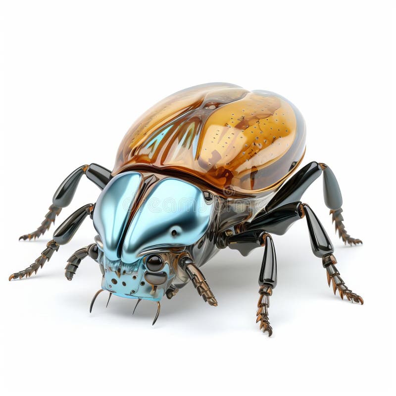 Vibrant Metallic Beetle with Iridescent Exoskeleton on White Stock ...