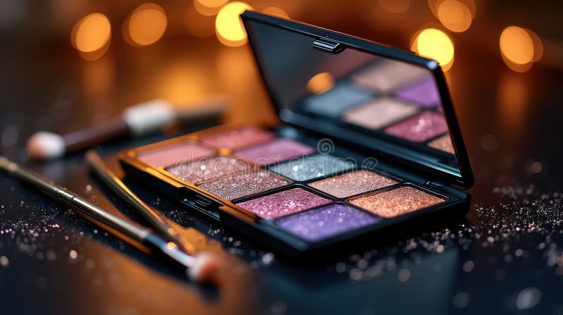 Vibrant Metallic Eyeshadow Palette with Brushes for Creative Makeup ...