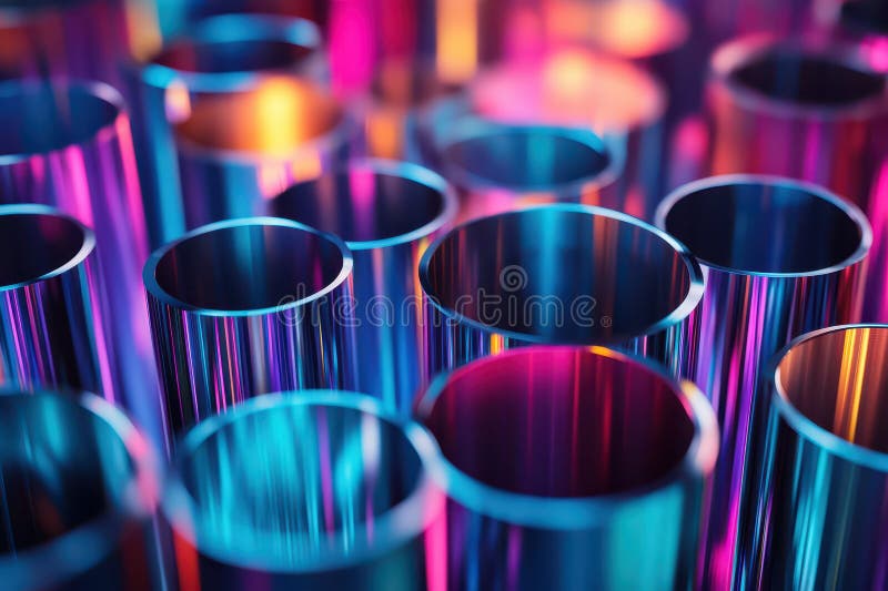 Vibrant Metallic Tubes in Bold Patterns Stock Illustration ...