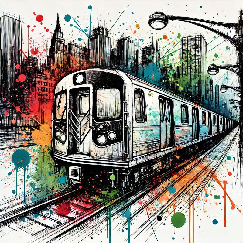 Vibrant Metro in Dynamic Colors Stock Illustration - Illustration of ...