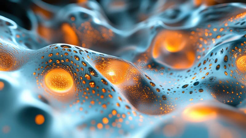 3D Render of Colorful Microbes Displaying Intricate Textures in a ...