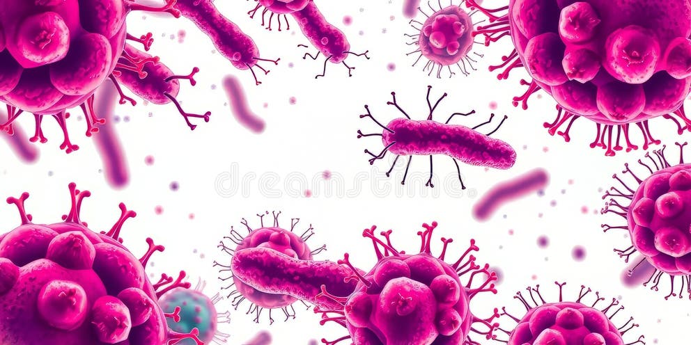 Vibrant Microbial World a Captivating Abstract Illustration of Bacteria ...