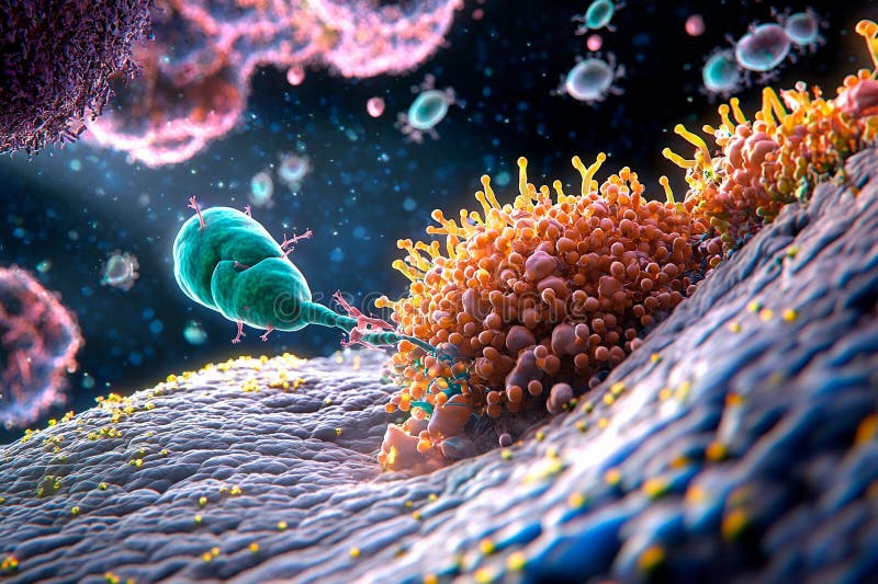 Vibrant Microorganisms Interacting on a Microscopic Landscape Full of ...