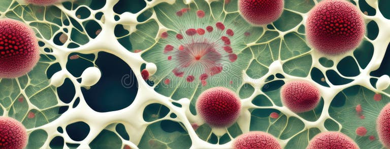 Vibrant Microscopic Biomorphic Cells in Diverse Colors Stock Image ...
