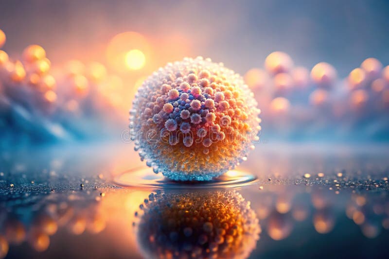 A Vibrant Microscopic Cellular Landscape Pastel Hues Reflecting ...